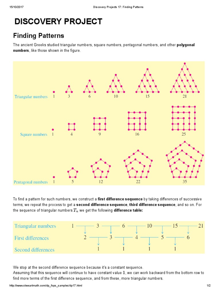 Discovery Projects 17 - Finding Patterns | PDF | Sequence | Polynomial