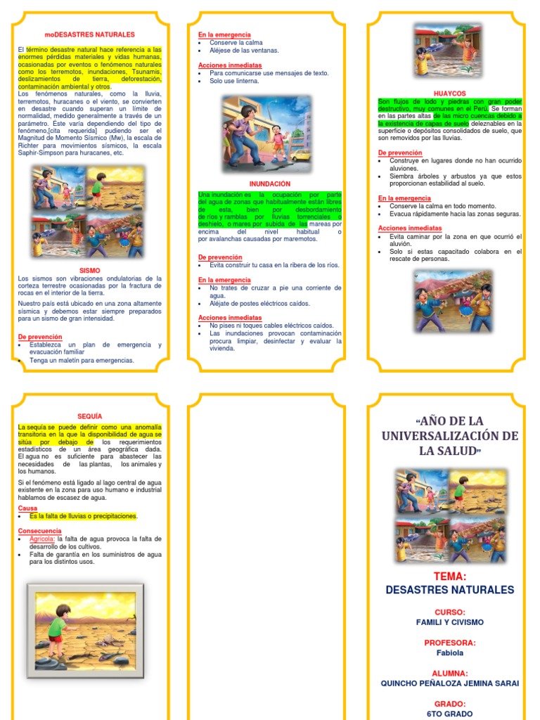 TRIPTICO Desastres Naturales | PDF | Temblores | Tsunami