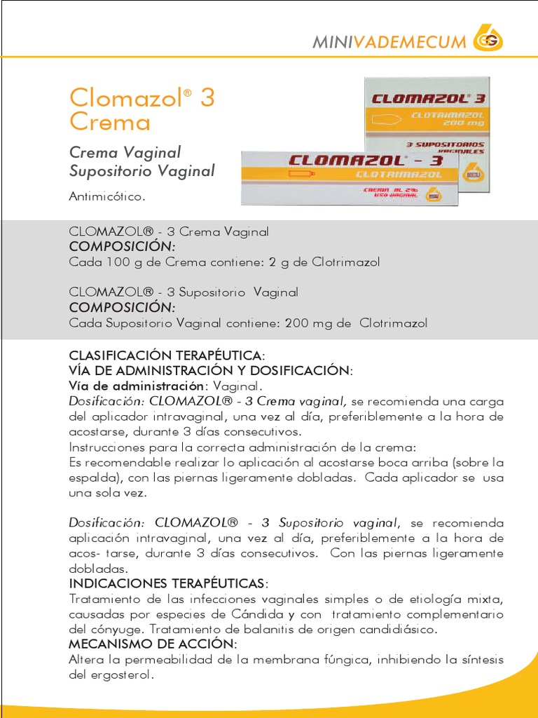 Clomazol 3 | PDF | Medicamentos con receta | Farmacología