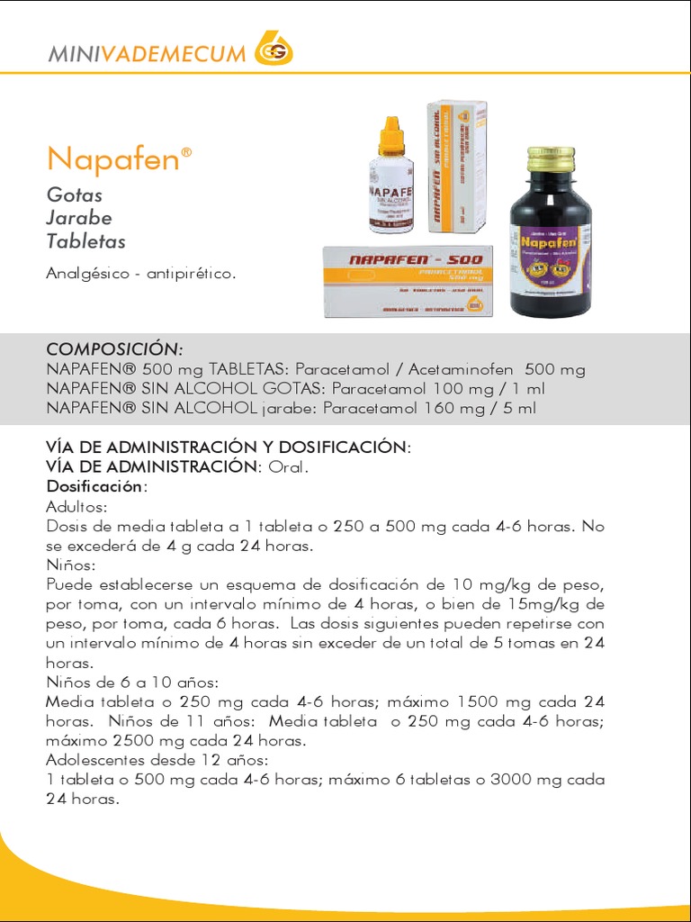 Napafen Jarabe Gotas Tabletas | PDF | Medicina CLINICA | Drogas