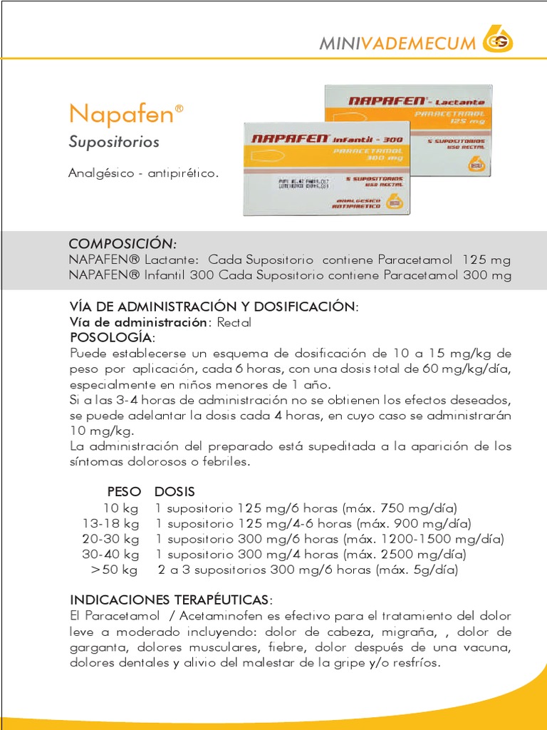 Napafen Supositorios | PDF | Tratamientos médicos | Medicina CLINICA