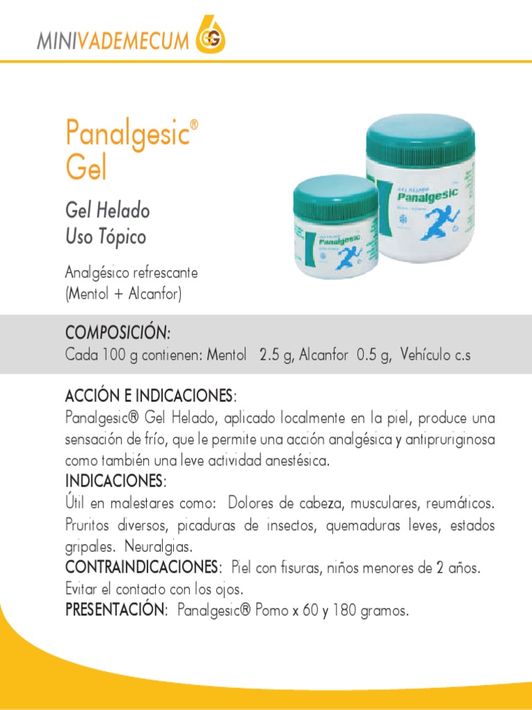 Panalgesic Gel: Usos y Contraindicaciones | PDF