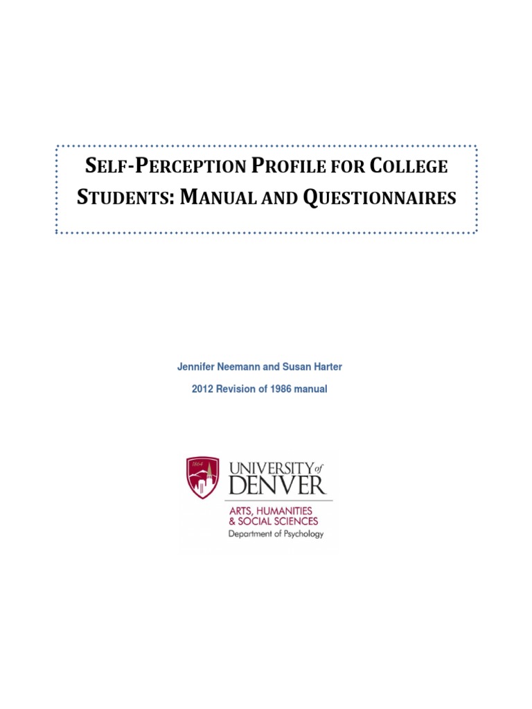 Self-Perception Profile For College Students PDF | PDF | Adolescence ...