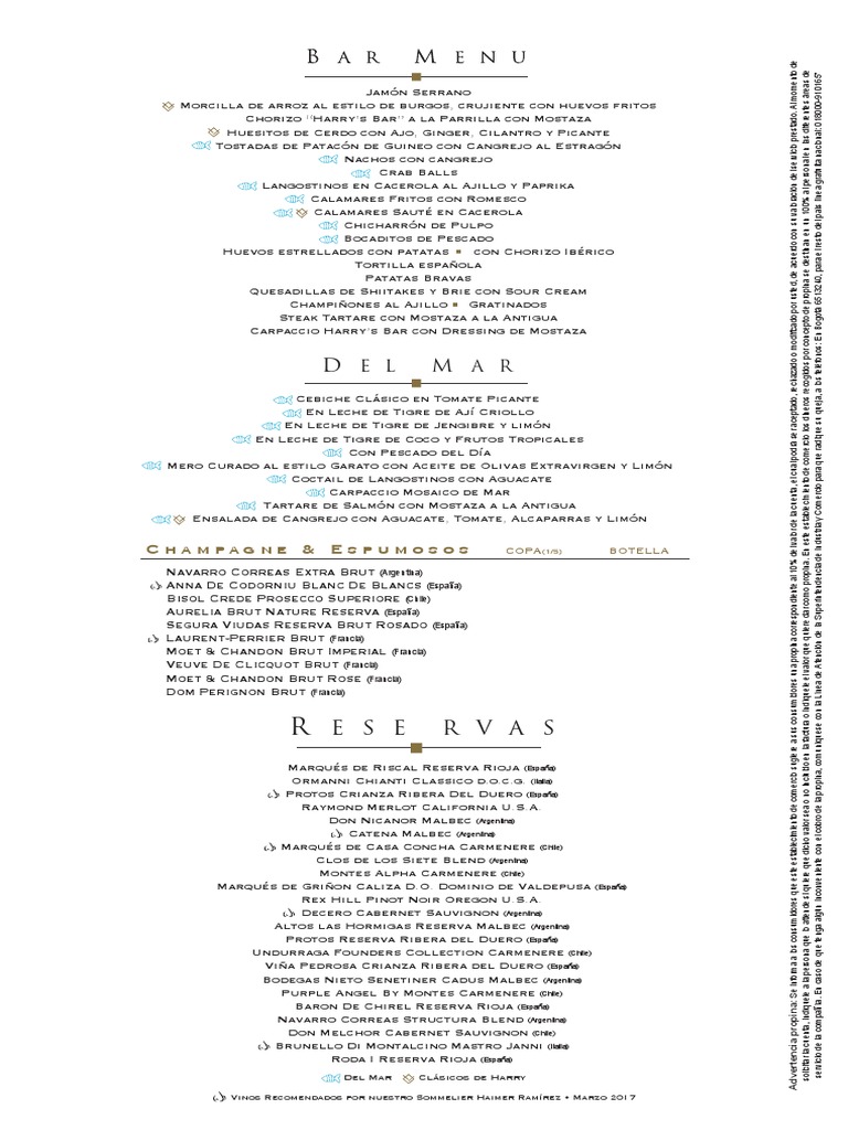 Menu Harrys Cart 2017 PDF | PDF | Salsa | Alimentos