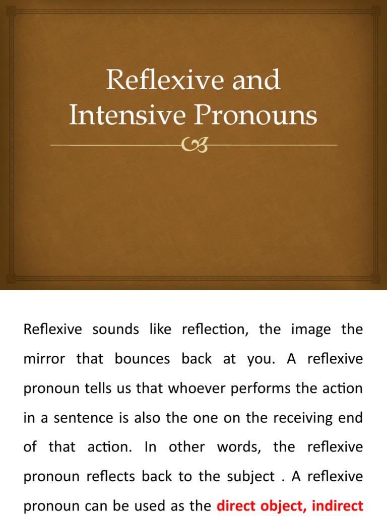Reflexive and Intensive Pronouns | PDF