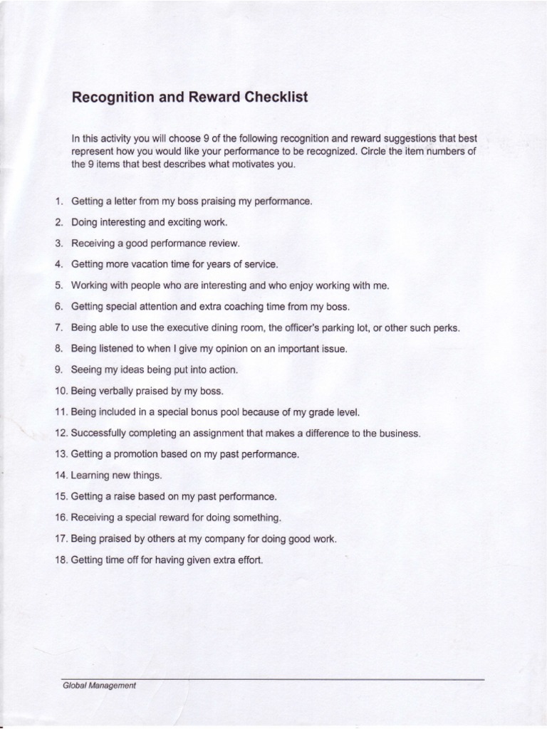 R&R Checklist | PDF