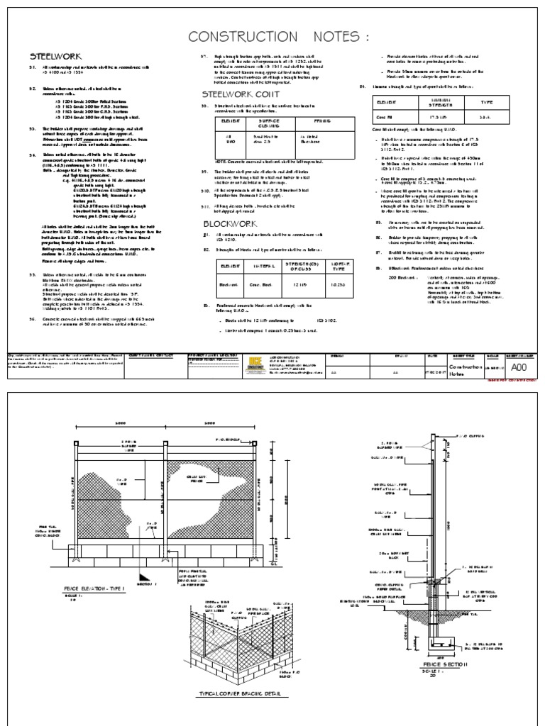 Construction Notes:: Steelwork Steelwork | PDF | Screw | Nut (Hardware)