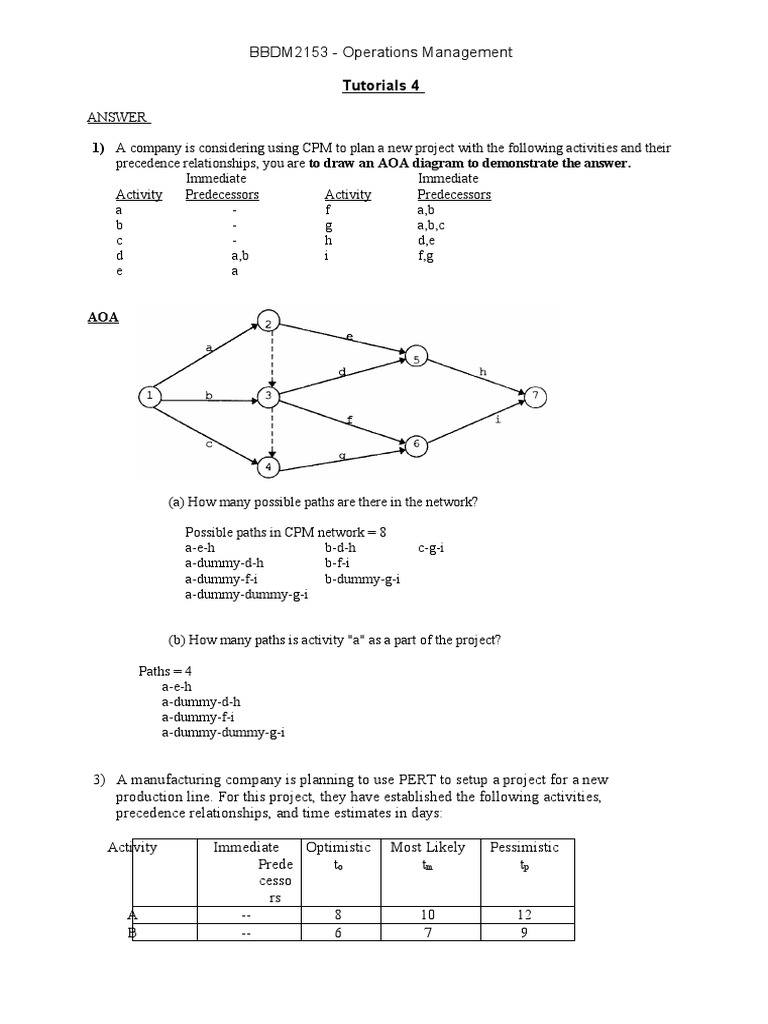 BBDM2153 Tutorial 4-A | PDF | Networks | Projects