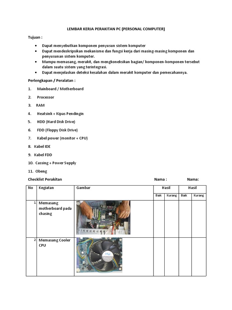 Modul Perakitan PC | PDF | Teknologi & Rekayasa