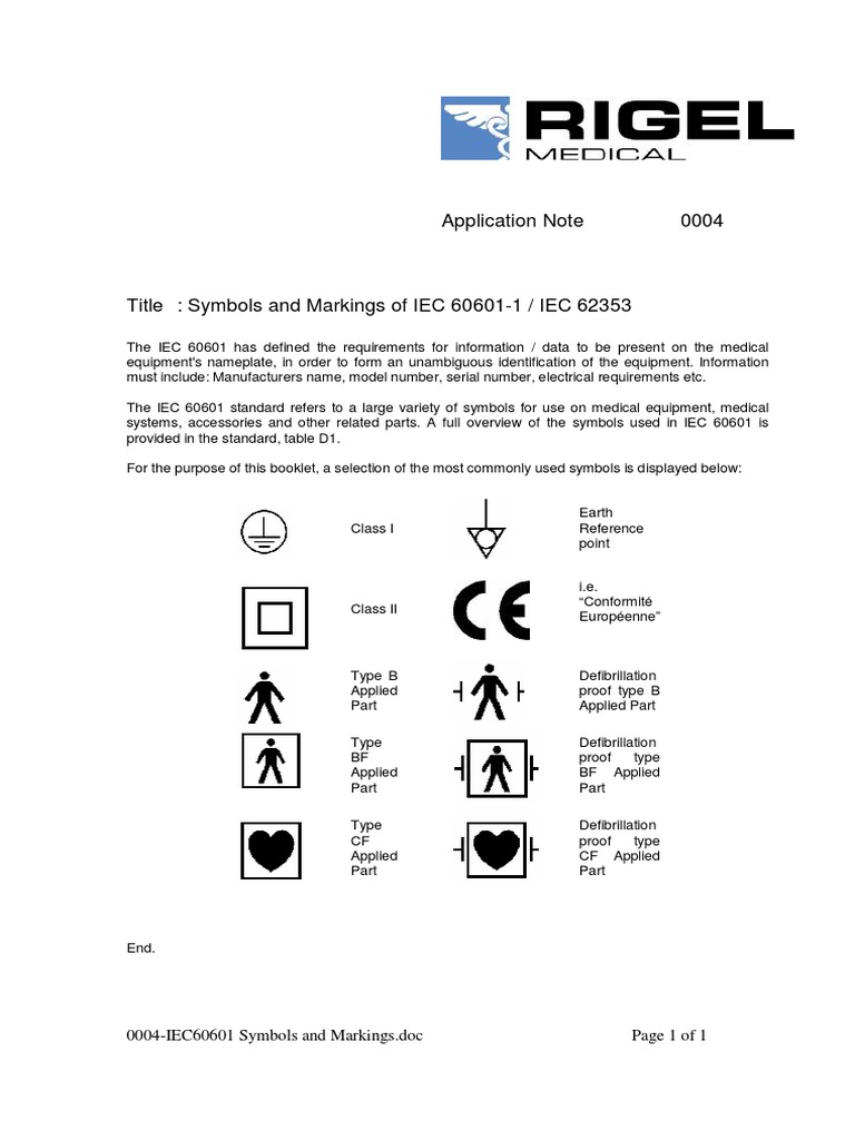 Application Note 0004: 0004-IEC60601 Symbols and Markings - Doc Page 1 ...