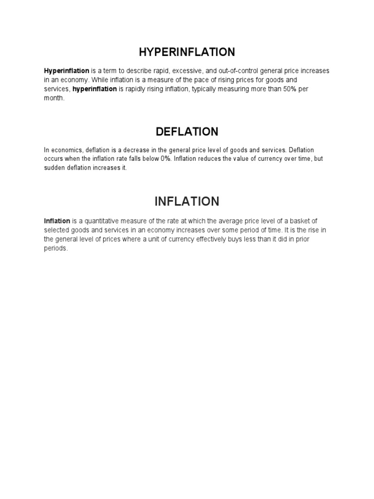 Understanding Hyperinflation and Deflation | PDF | Finance & Money ...