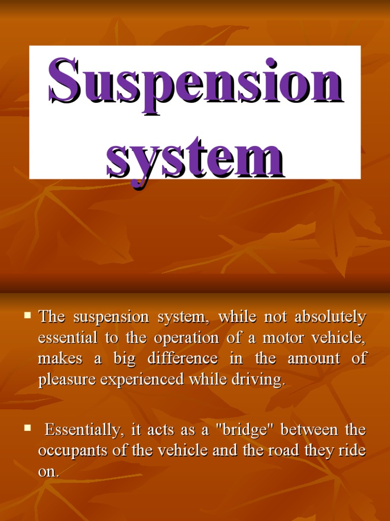 Vehicle Suspension System Guide | PDF | Vehicles | Machines
