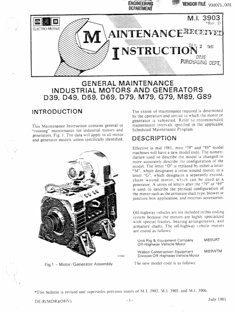 EMD D79 MI3903 - Gen Maint | PDF