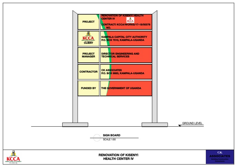 Renovation of Kisenyi Health Center Iv: Sign Board | PDF
