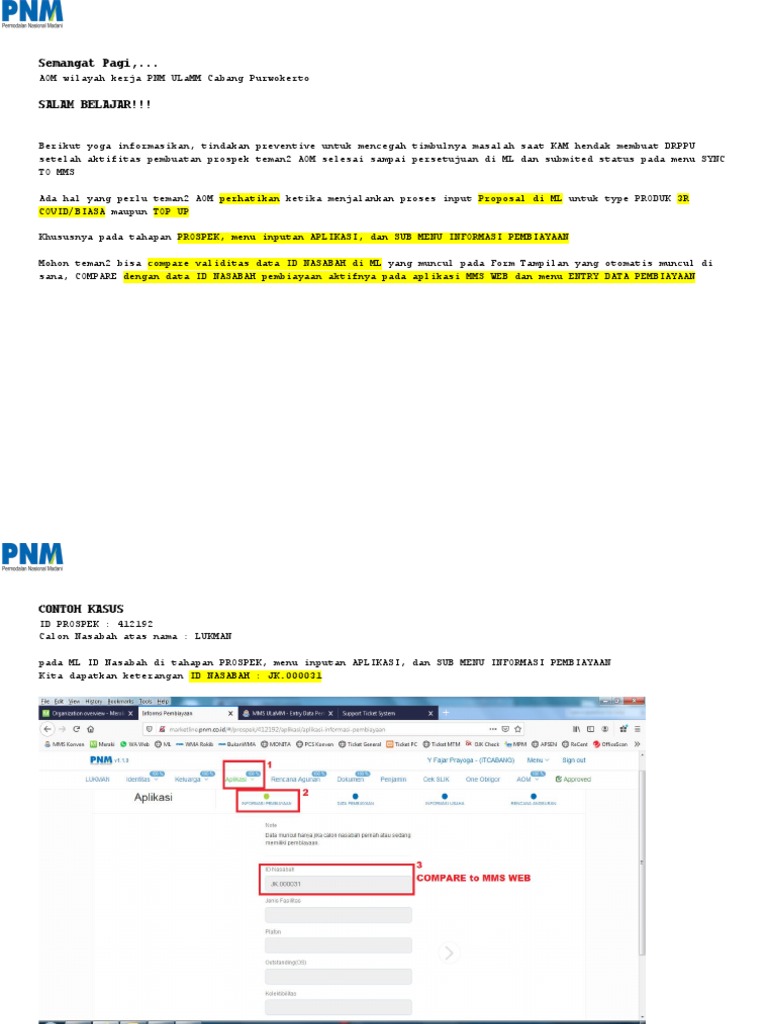 Validasi Data Nasabah PNM ULaMM | PDF