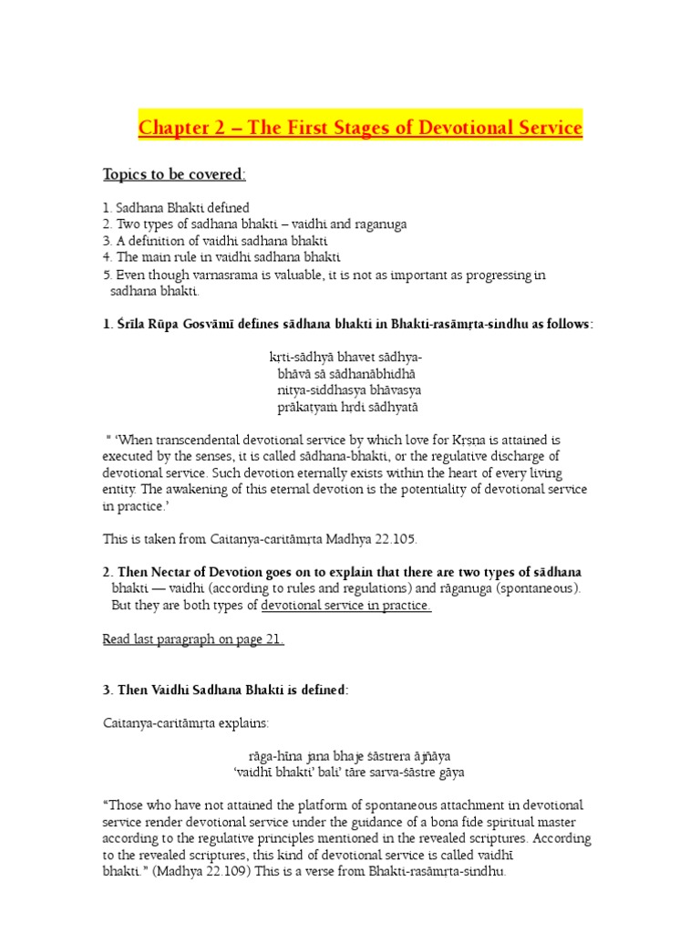 Chapter 2 - The First Stages of Devotional Service: Topics To Be ...