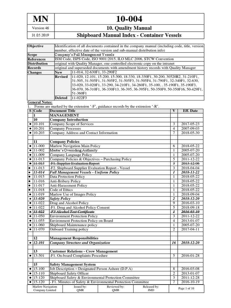 MNC Shipboard Manual - Container Vessels PDF | PDF | Navigation | Fuel Oil