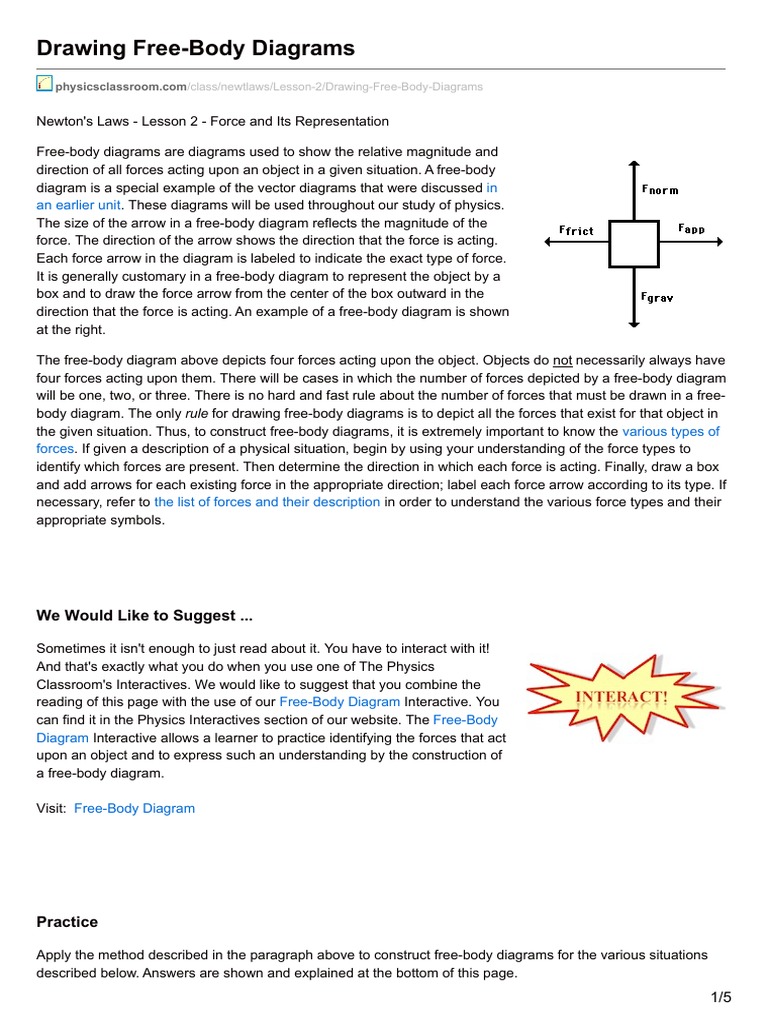 Drawing Free-Body Diagrams | PDF | Force | Euclidean Vector