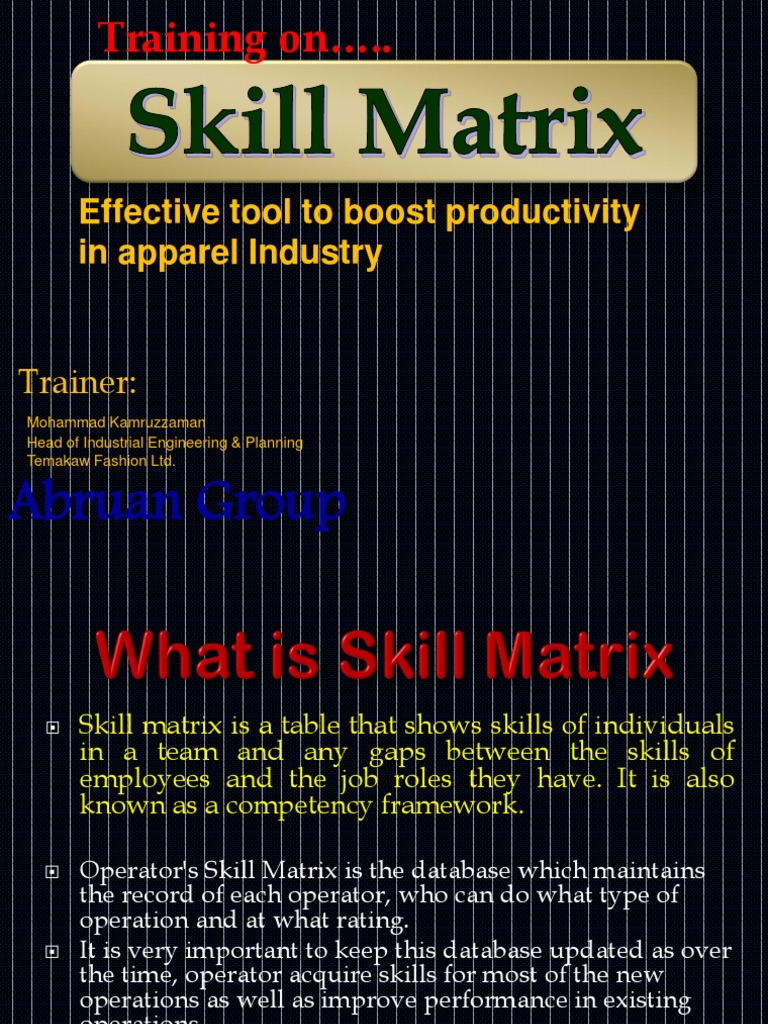 Skill Matrix | PDF | Competence (Human Resources) | Seam (Sewing)