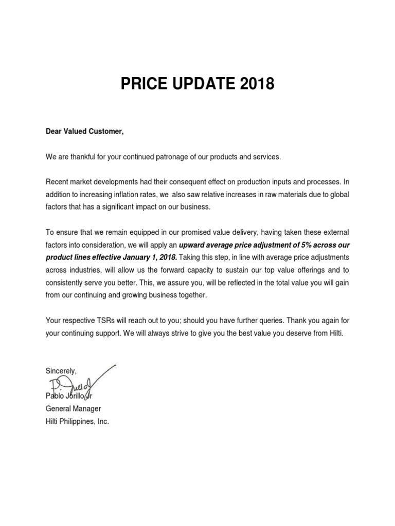 Price Update 2018 PDF | PDF