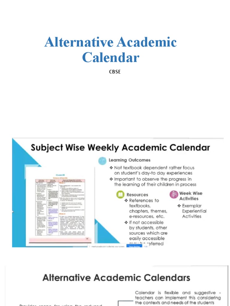Alternate Academic Calendar | PDF