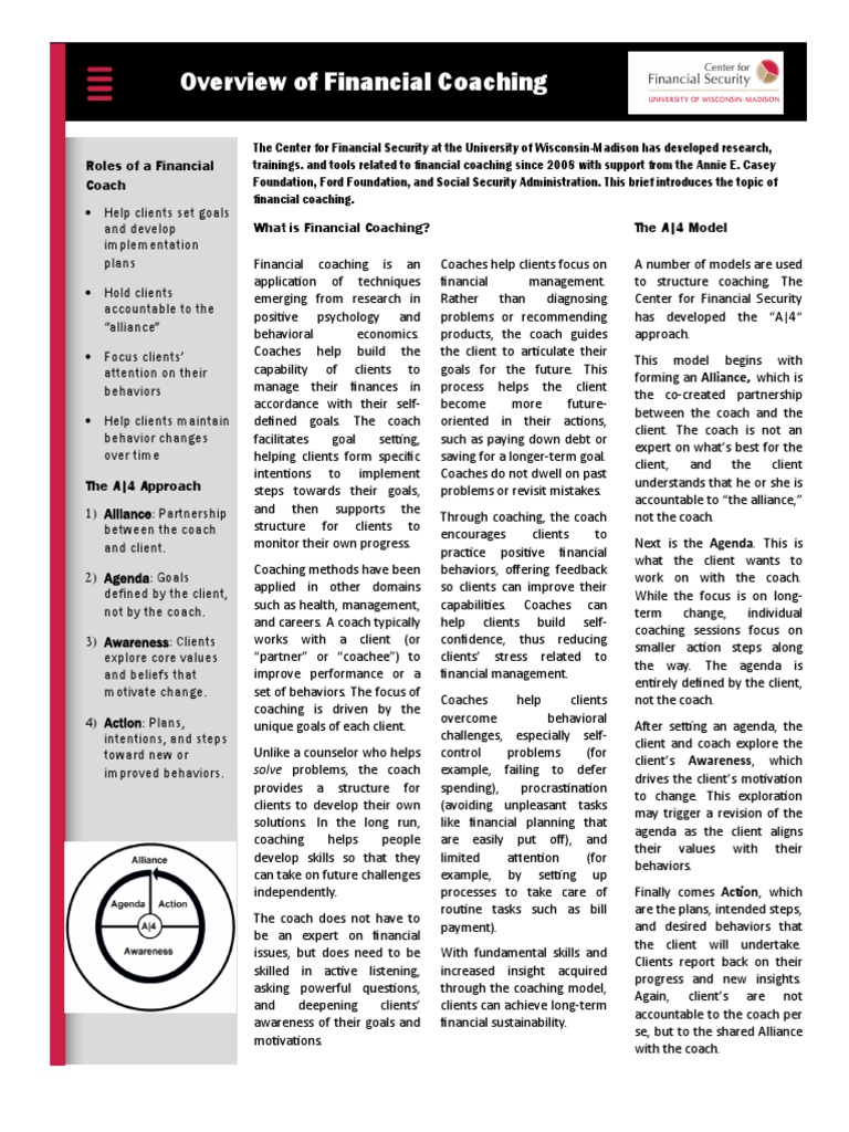 Overview of Financial Coaching: Solve Problems, The Coach | PDF | Goal ...
