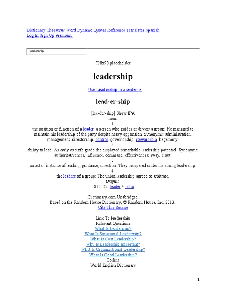 Leadership: Lead Er Ship | PDF | Leadership | Motivation