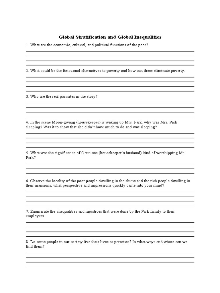 Global Stratification and Global Inequalities | PDF | Policy | Standard ...