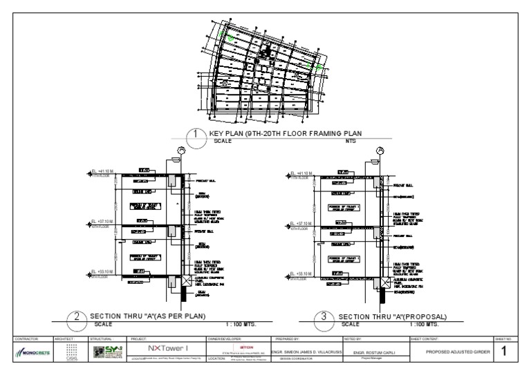 Key Plan (9Th-20Th Floor Framing Plan: Scale NTS | PDF | Business
