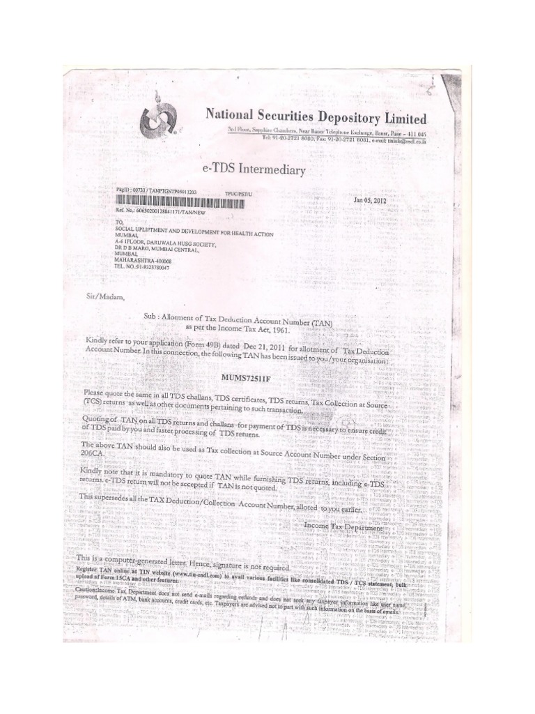 TDS Certificate | PDF