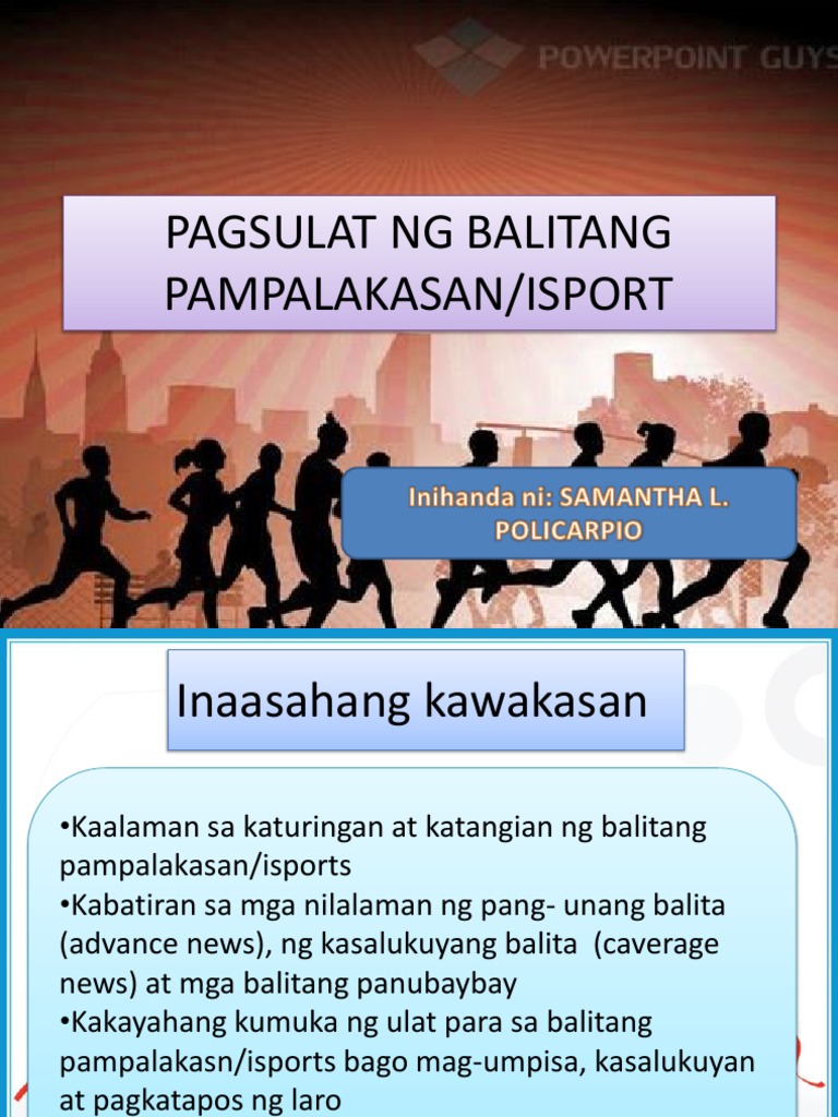 Pagsulat NG Balitang Pampalakasan | PDF Pagsulat NG Balitang Pampalakasan | PDF