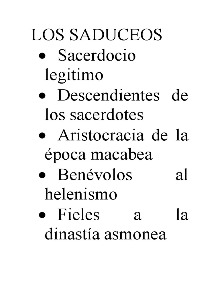 Los Saduceos | PDF | Sacerdote | Fariseos