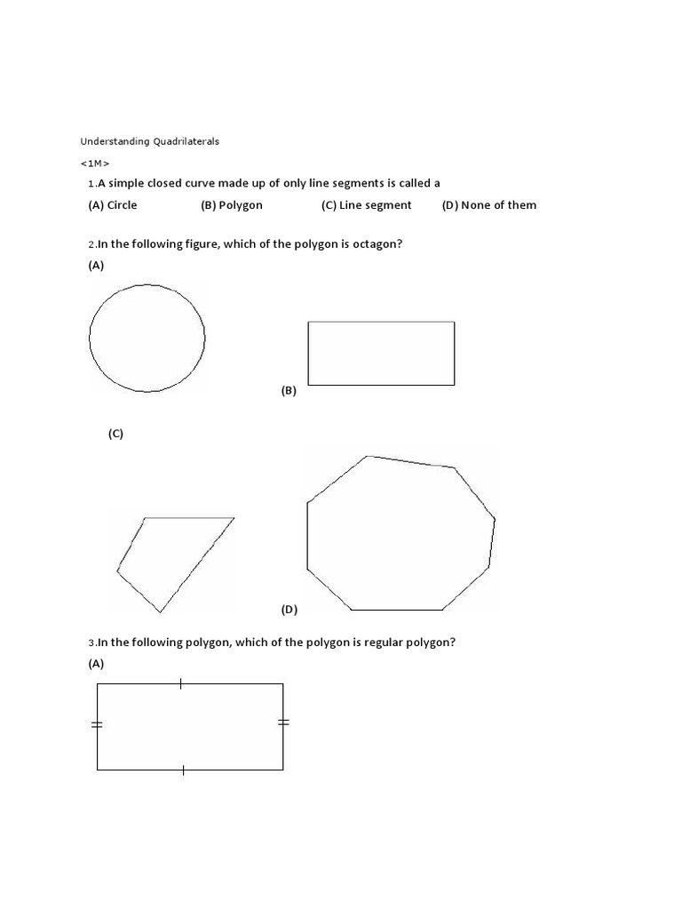 CBSE Class 8 Mathematics Worksheet - Understanding Quadrilaterals | PDF ...