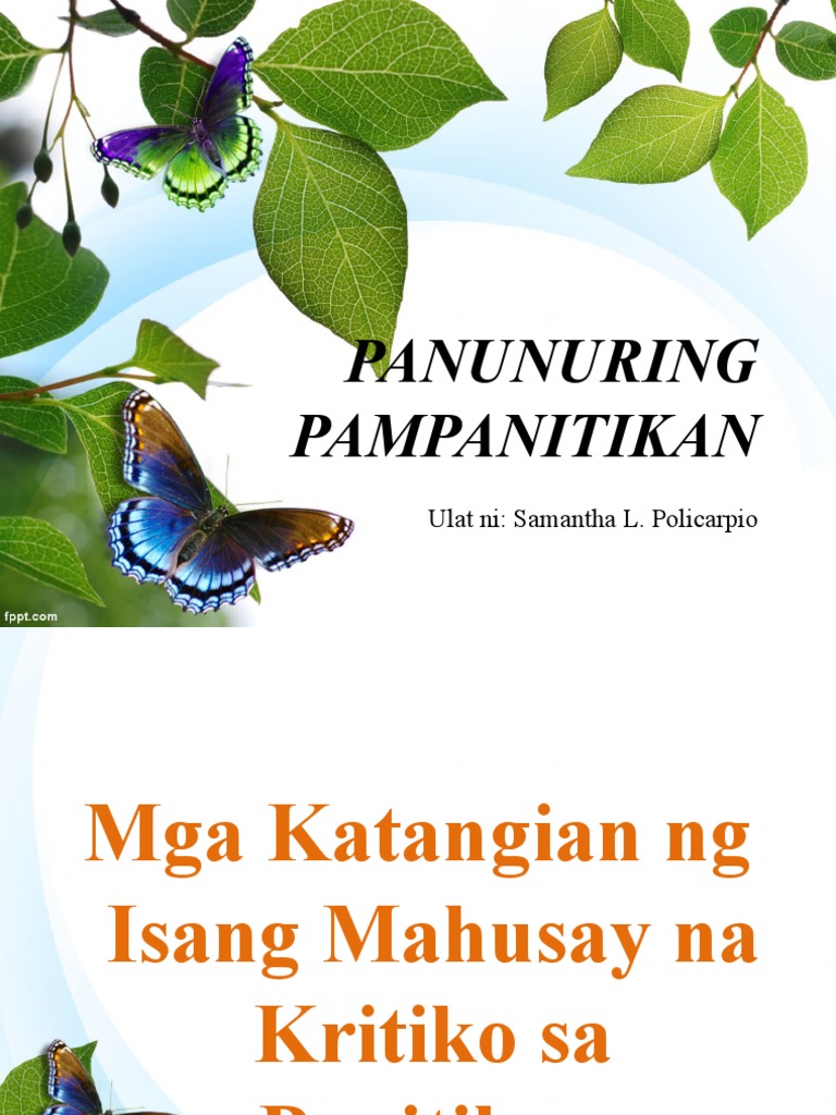 Panunuring Pampanitikan | PDF