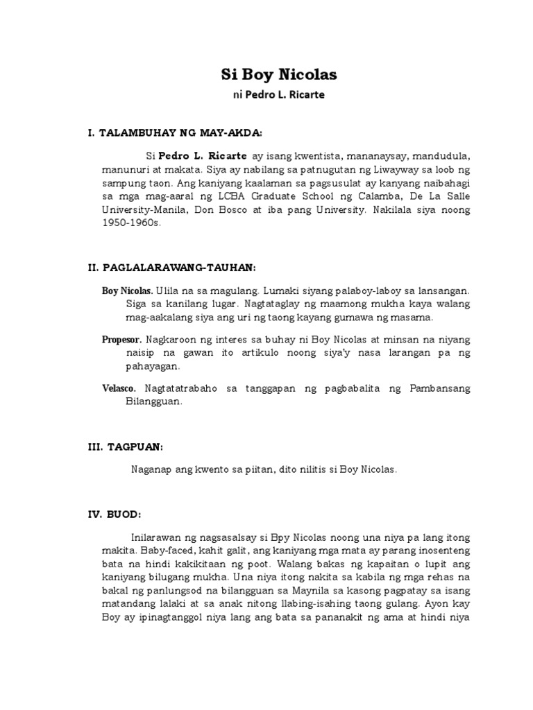 Si Boy Nicolas | PDF