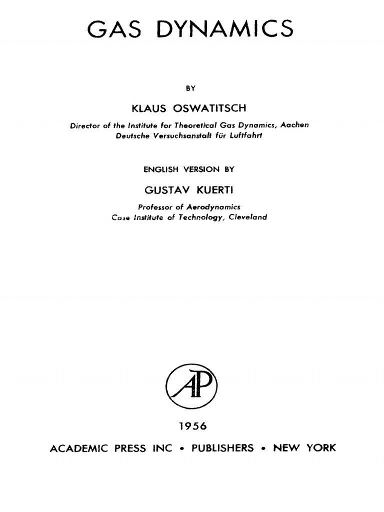 Klaus Oswatitsch Gas Dynamics | PDF
