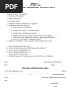 RTI Application Form-Proforma A (English) | PDF