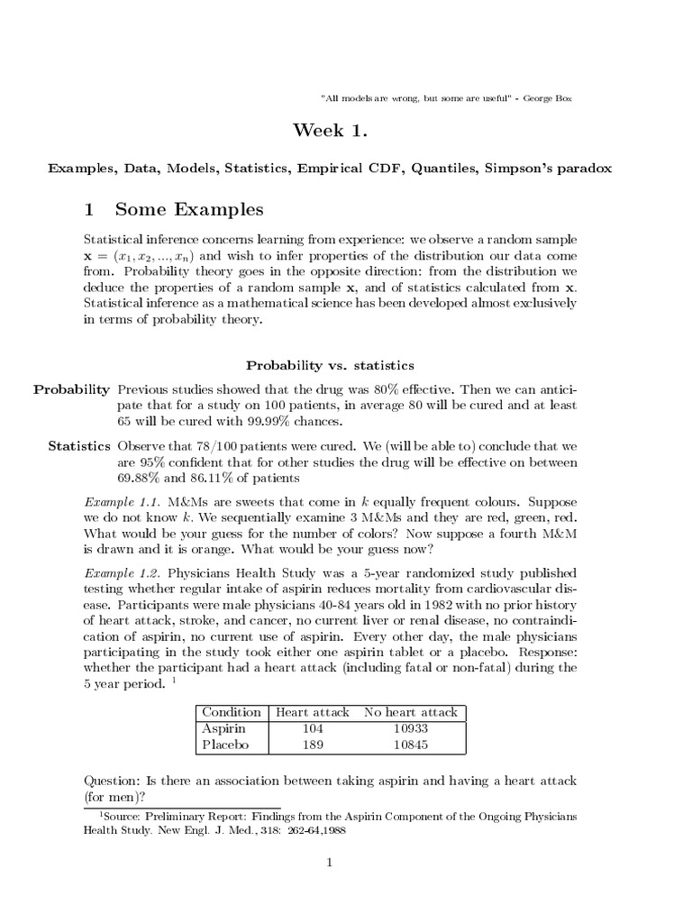 Week 1.: "All Models Are Wrong, But Some Are Useful" - George Box | PDF ...