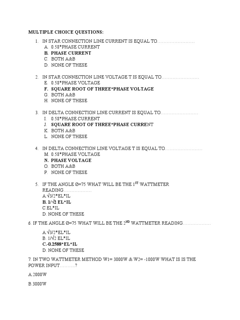 Transformer and Electrical Circuit Protection Devices Multiple Choice Questions: An Assessment ...
