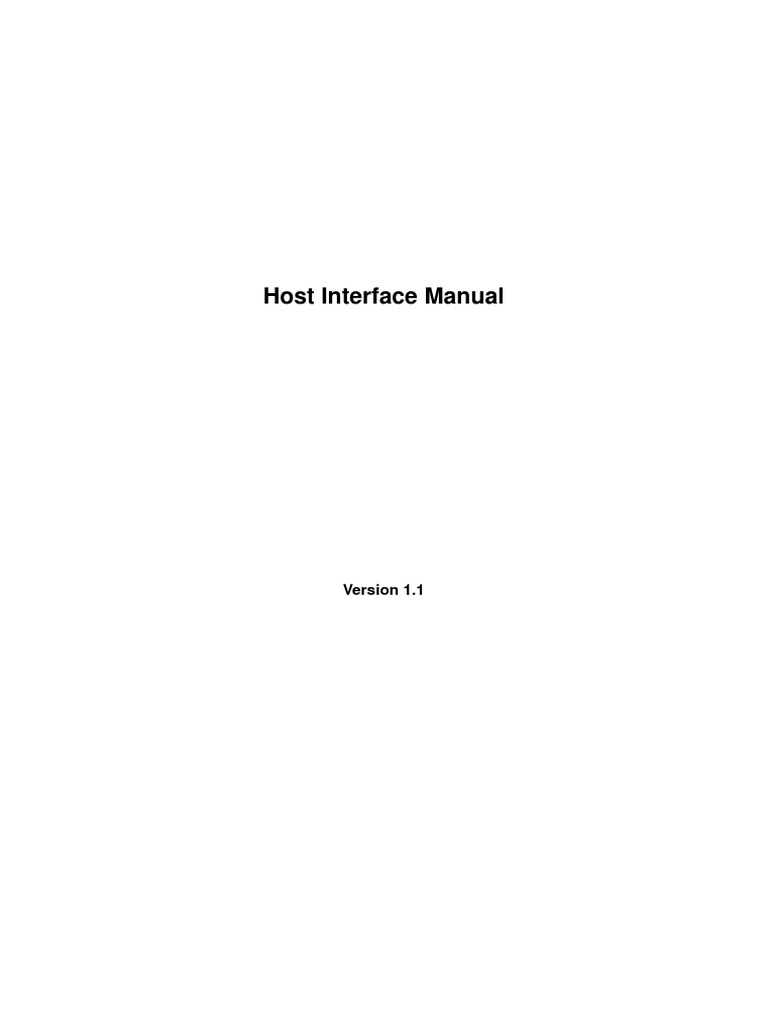 1-Host Interface Manual Version 1.1 | PDF | Encodings | Data Transmission