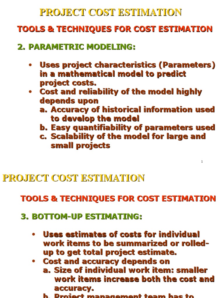 Project Cost Estimation Techniques | PDF | Interest | Business
