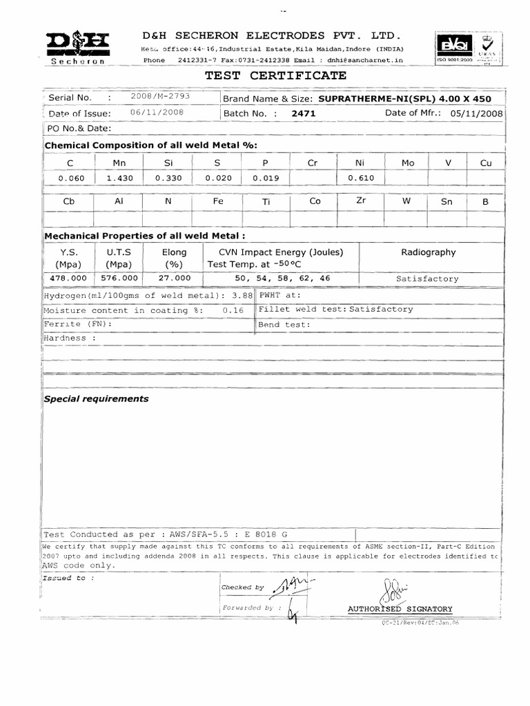 Welding Rod 8018 PDF | PDF | Steel | Metals