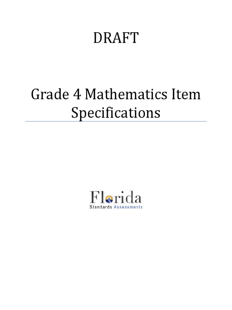 Grade 4 Mathematics Item Specifications | PDF | Fraction (Mathematics ...