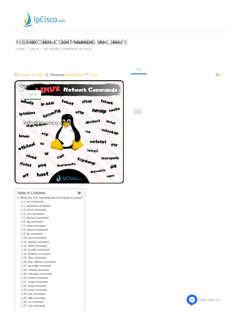 Top 35 Network Commands in Linux - Arp - Route - Ip - Netstat - Dig IpCisco PDF | PDF | File ...