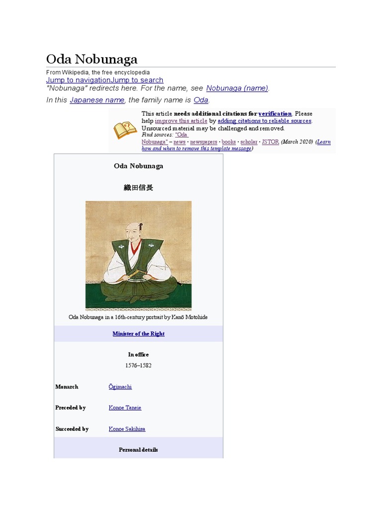 Oda Nobunaga | PDF | Japanese People | Japanese Nobility