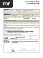 Continuous Assessment Cover Sheet | PDF | Plagiarism | Academic Dishonesty