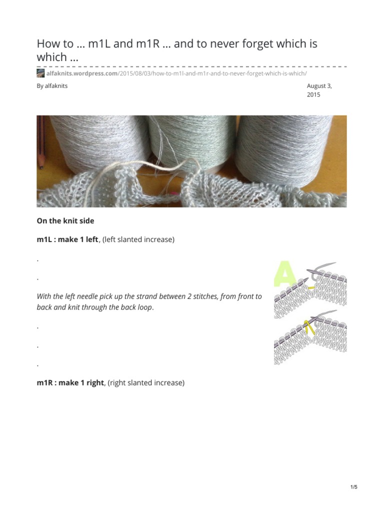 How To m1L and m1R and To Never Forget Which Is Which | PDF | Knitting ...