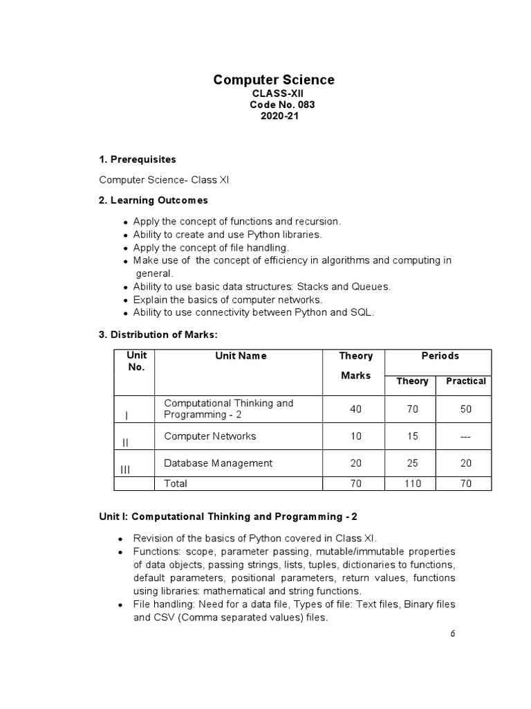 Computer Science Python 2020-21 Latest | PDF | Computer Network | World ...