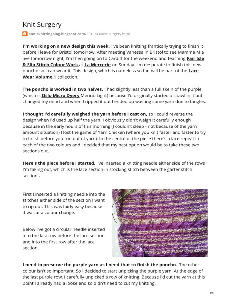 Knit Surgery | PDF | Knitting | Clothing