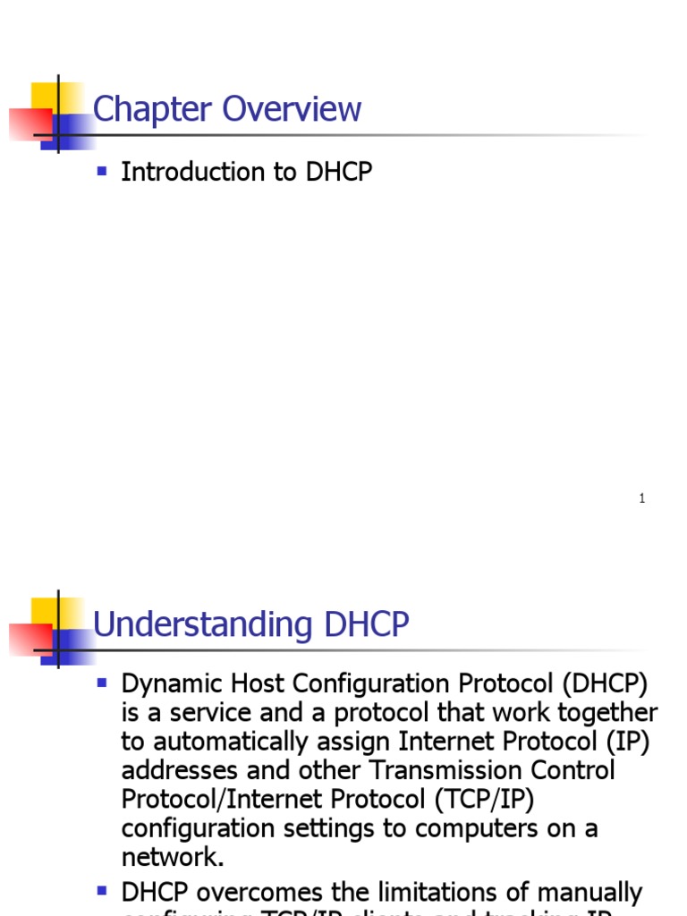 Chapter Overview: Introduction To DHCP | PDF | Ip Address | Computer Mediated Communication